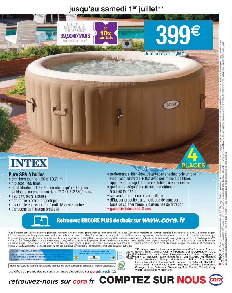 spa intex 4 places cora